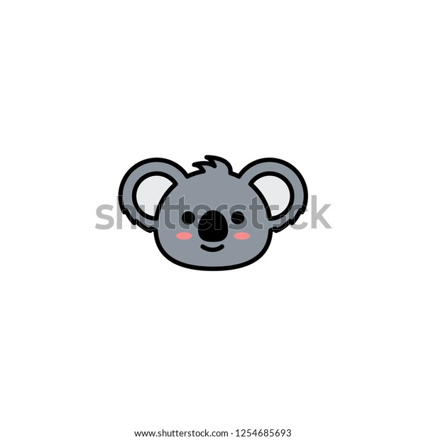 Cute Koala Face Cartoon Icon Vector: vetor stock (livre de direitos ...