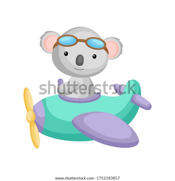 Cute Koala Pilot Wearing Aviator Goggles Stock Vector (Royalty Free ...