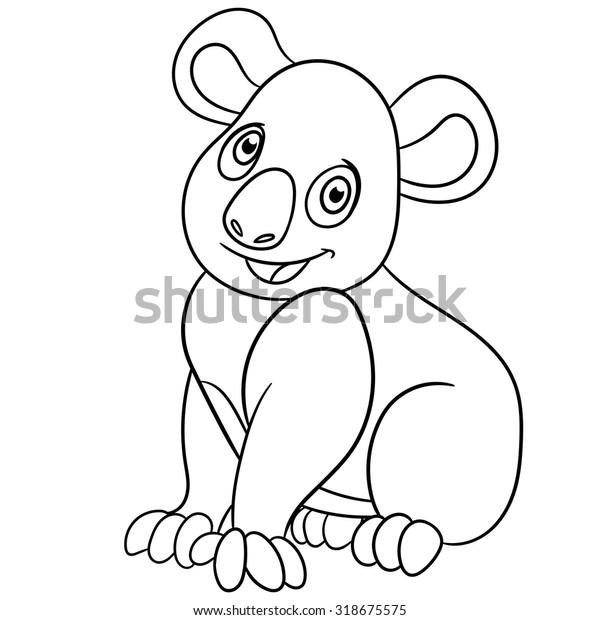 Cute Koala Sitting Smiling Stock Vector (Royalty Free) 318675575 ...