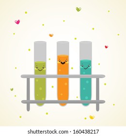 Cute Laboratory Glass Test Tubes Stock Vector (Royalty Free) 160438217 ...