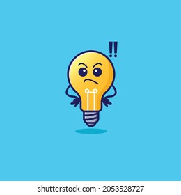 Cute Lamp Angry Expression Isolated On Stock Vector (Royalty Free ...