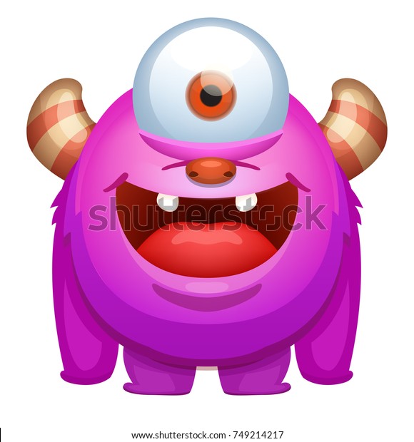Cute Laughing Monster Stock Vector (Royalty Free) 749214217