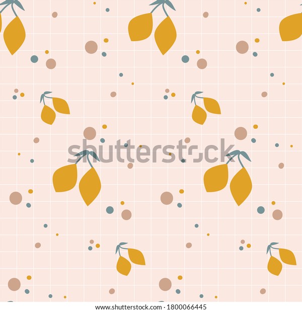 Cute Lemon Earth Tone Seamless Pattern Stock Vector (Royalty Free ...