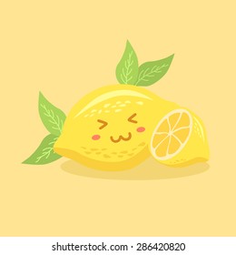Cute Lemon Fruit Vector Illustration Cute Stock Vector (Royalty Free ...