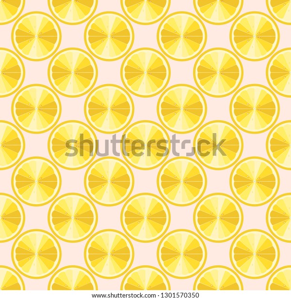 Cute Lemon Slice Design Seamless Pattern Stock Vector (Royalty Free ...