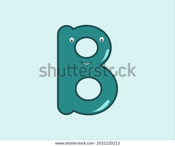 Cute Letter B Smiling Face Stock Vector (Royalty Free) 2032220213 ...