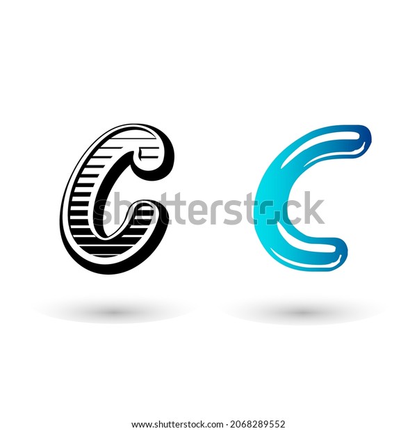 Cute Letter C Typography Design Stock Vector (Royalty Free) 2068289552 ...
