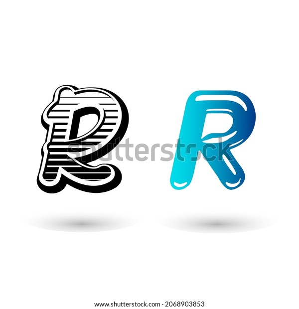 Cute Letter R Typography Design Stock Vector (Royalty Free) 2068903853 ...