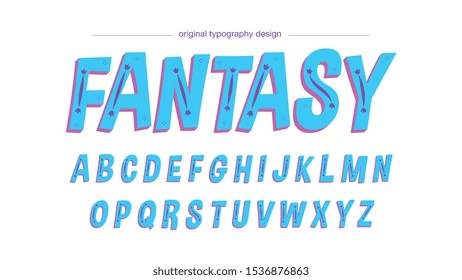 Cute Light Blue Artistic Font Typography: เวกเตอร์สต็อก (ปลอดค่า ...
