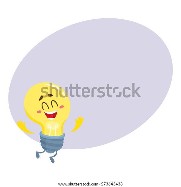 Cute Light Bulb Character Funny Face Stock Vector (Royalty Free ...
