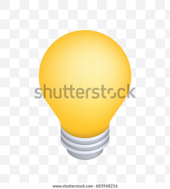 Cute Lightbulb Icon On Transparent Background Stock Vector (Royalty ...