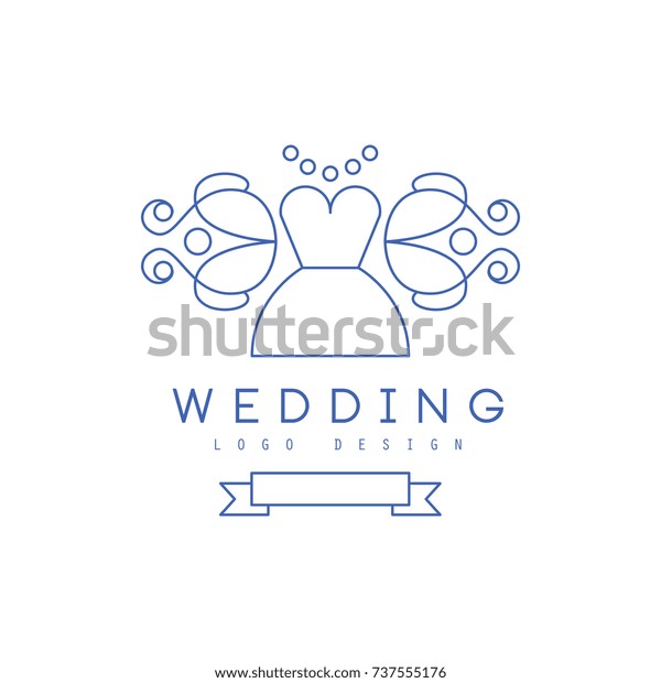 Cute Line Logo Design White Ornamental Stock Vector (Royalty Free ...