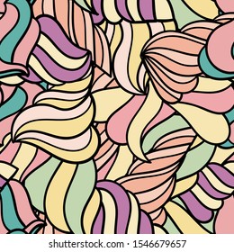 Cute Linear Wavy Doodle Seamless Pattern Stock Vector (Royalty Free ...