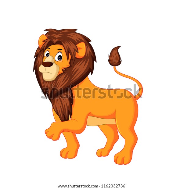 Cute Lion King Cartoon Vector Illustration Stock Vector (Royalty Free ...