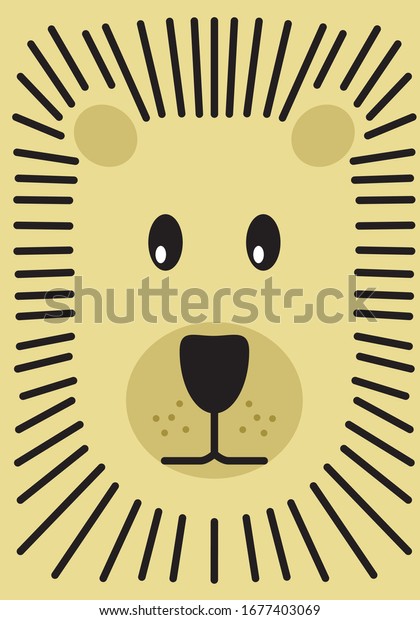 Cute Lion Scruffy Mane Childrens Rooms Stock Vector (Royalty Free ...