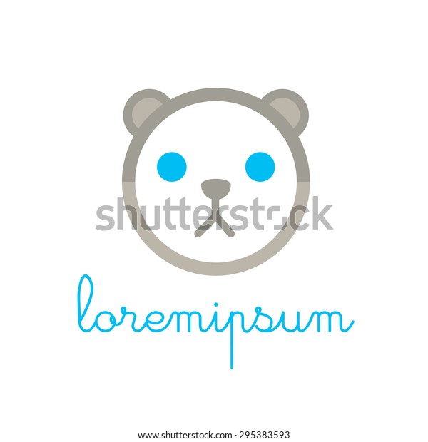 Cute Little Bear Head Logo Vector Stock Vector (Royalty Free) 295383593 ...