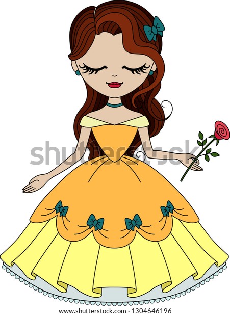Cute Little Beauty Belle Vector Illustration Stock Vector (Royalty Free ...