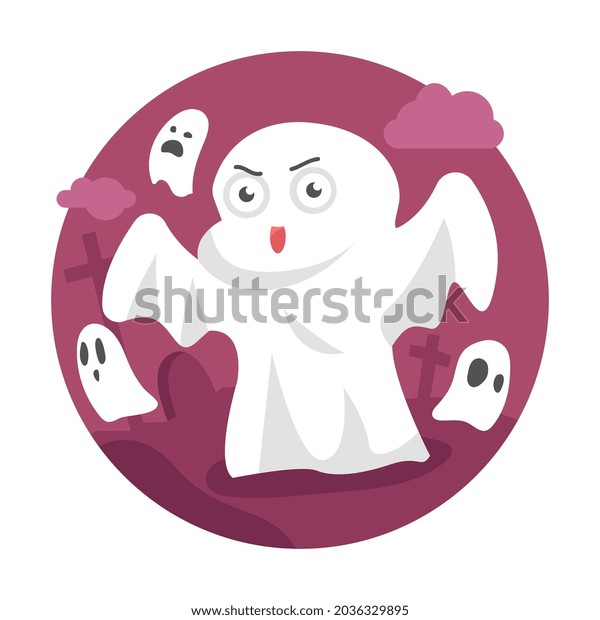 Cute Little Boy Ghost Costume Little Stock Vector (Royalty Free ...