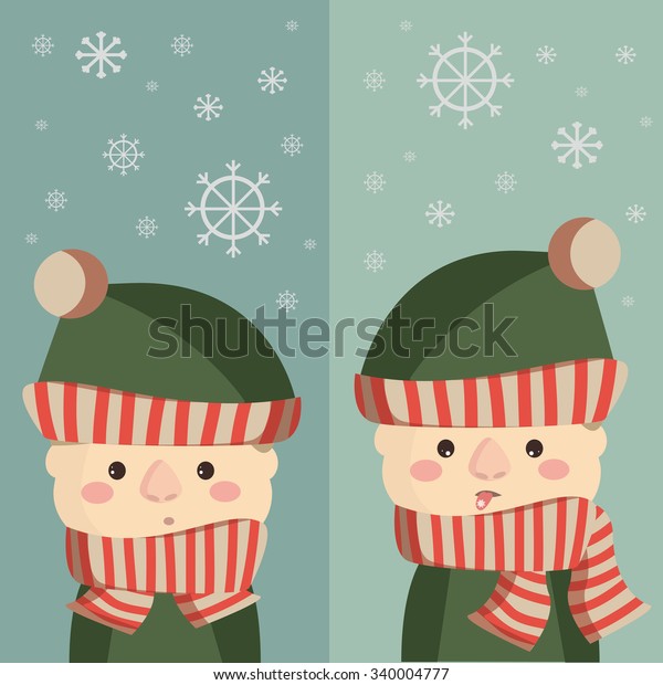 Cute Little Boy Snowflake Stock Vector (Royalty Free) 340004777 ...