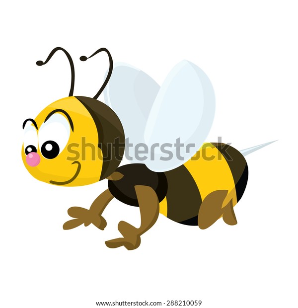 Cute Little Bumble Bee Cartoon Vector Stock Vector (Royalty Free ...