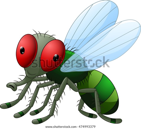 Cute Little Cartoon Flies Stock Vector (Royalty Free) 474993379