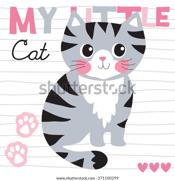 Cute Little Cat Vector Illustration Stock Vector (Royalty Free ...