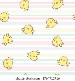 Cute Little Chicken Seamless Pattern Stock Vector (Royalty Free ...