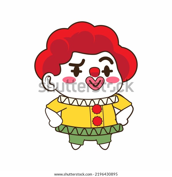 Cute Little Clown Vector Illustration Stock Vector (Royalty Free ...