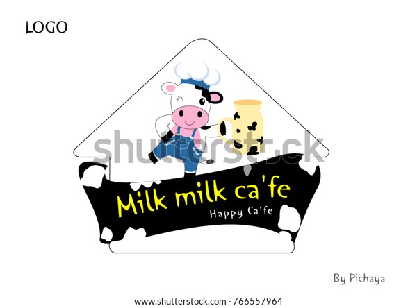 Cute Little Cow Logo Vector Illustrator Stock Vector (Royalty Free ...