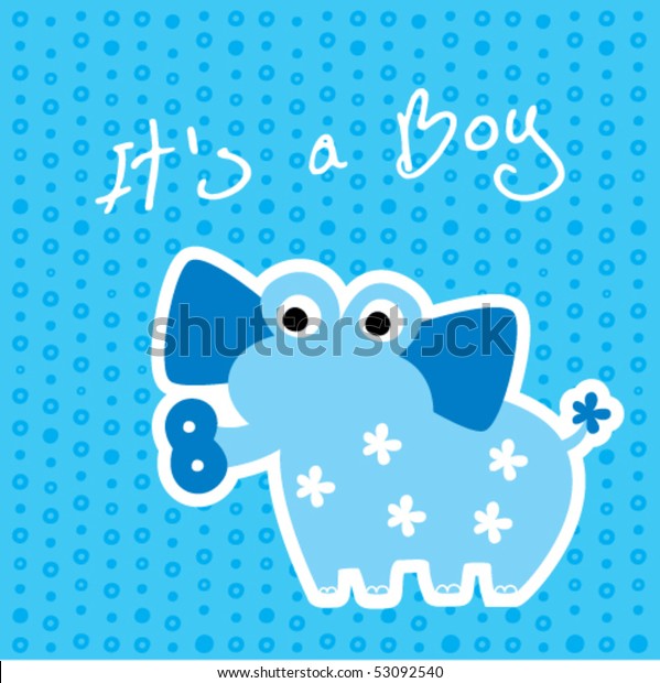 Cute Little Elephant Boy Stock Vector (Royalty Free) 53092540
