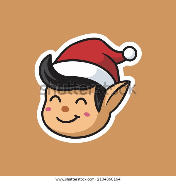 Cute Little Elf Boy Wearing Santa Stock Vector (Royalty Free ...