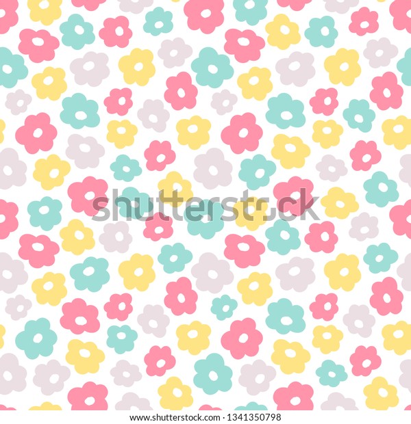Cute Little Flower Pattern Kids Background Stock Vector (Royalty Free ...