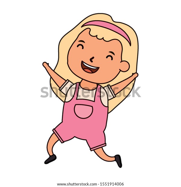 Cute Little Girl Comic Character Vector Stock Vector (Royalty Free ...