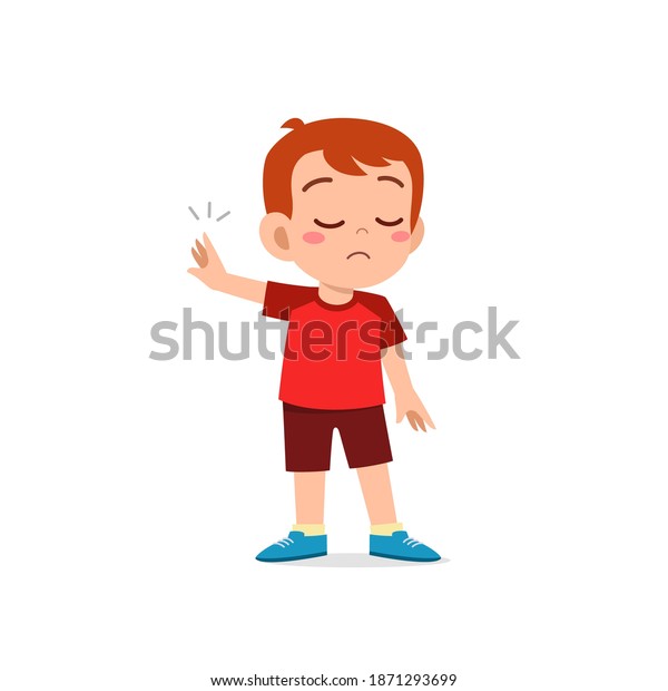 Cute Little Kid Boy Show Refuse Stock Vector (Royalty Free) 1871293699 ...