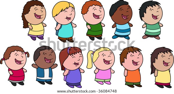 Cute Little Kids Vector Drawing Stock Vector (Royalty Free) 36084748 ...