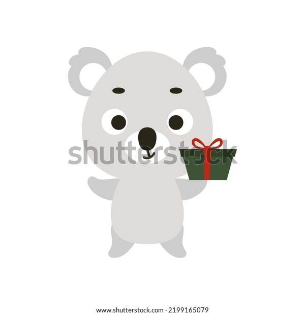 Cute Little Koala Gift Box On Stock Vector (Royalty Free) 2199165079 ...
