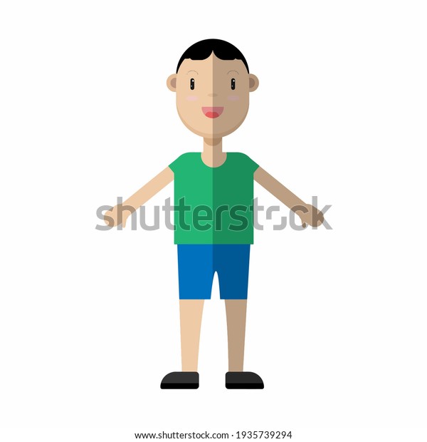 Cute Little Man Character Vector Illustration: เวกเตอร์สต็อก (ปลอดค่า ...