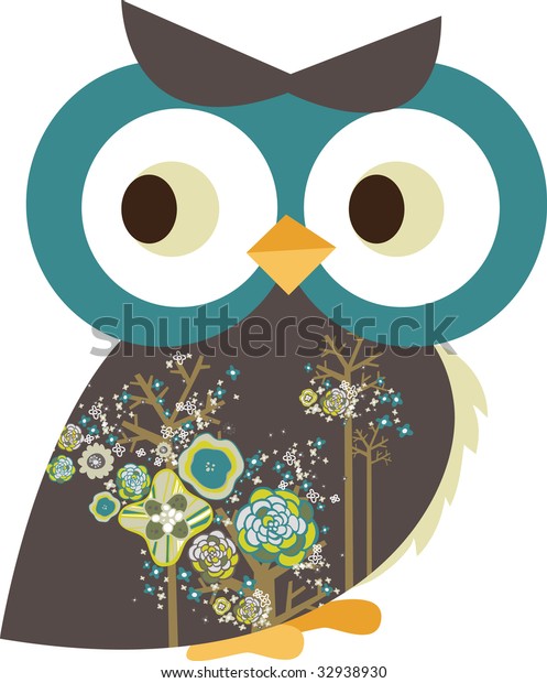 Cute Little Owl Character Design Stock Vector (Royalty Free) 32938930