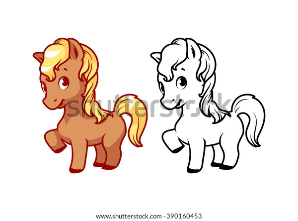 Cute Little Pony Cartoon Vector Character Stock Vector (Royalty Free ...