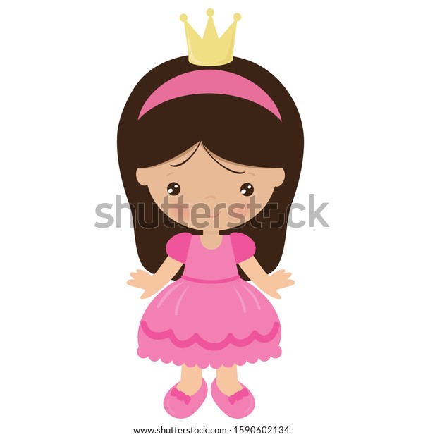 Cute Little Princess Vector Cartoon Illustration Stock-vektor ...
