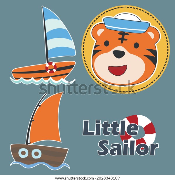 Cute Little Sailor Vector Illustration Cartoon Stock Vector (Royalty ...