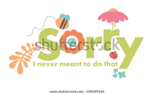 Cute Little Sorry Card Stock Vector (Royalty Free) 108689666