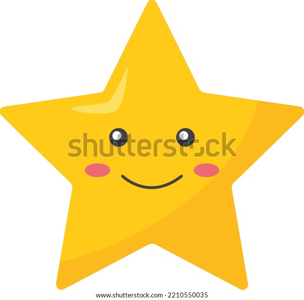 Cute Little Star Smiling Face Stock Vector (Royalty Free) 2210550035 ...