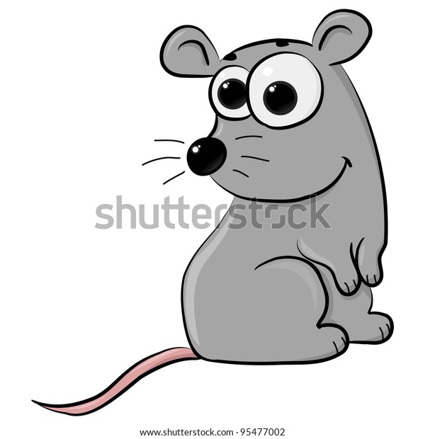 Cute Little Surprised Mouse Cartoon Isolated Stock Vector (Royalty Free ...