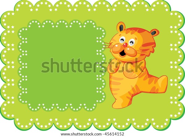 Cute Little Tiger Frame Background Stock Vector (Royalty Free) 45614152 ...