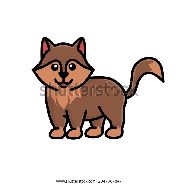 Cute Little Wolf Vector Drawing On Stock Vector (Royalty Free ...