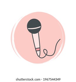 Cute Logo Icon Vector Microphone Illustration Stock Vector (Royalty ...