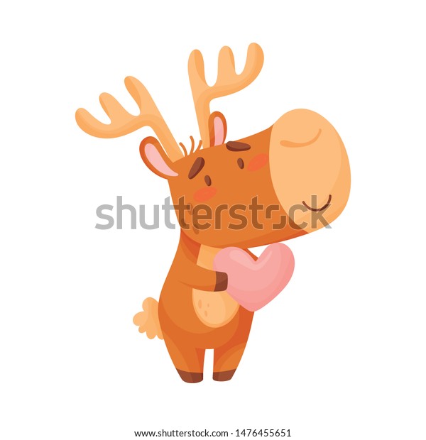 Cute Love Elk Vector Illustration On Stock Vector (Royalty Free ...