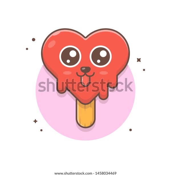 Cute Love Ice Cream Vector Illustration Stock Vector (Royalty Free ...