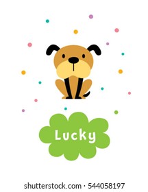 Cute Lucky Dog Vector Stock Vector (Royalty Free) 544058293